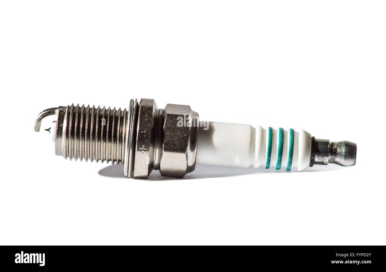 new spark plug isolated on white background Stock Photo - Alamy