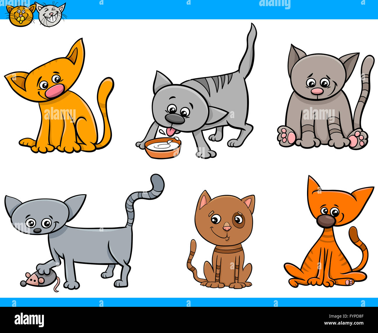 cats characters cartoon set Stock Photo - Alamy