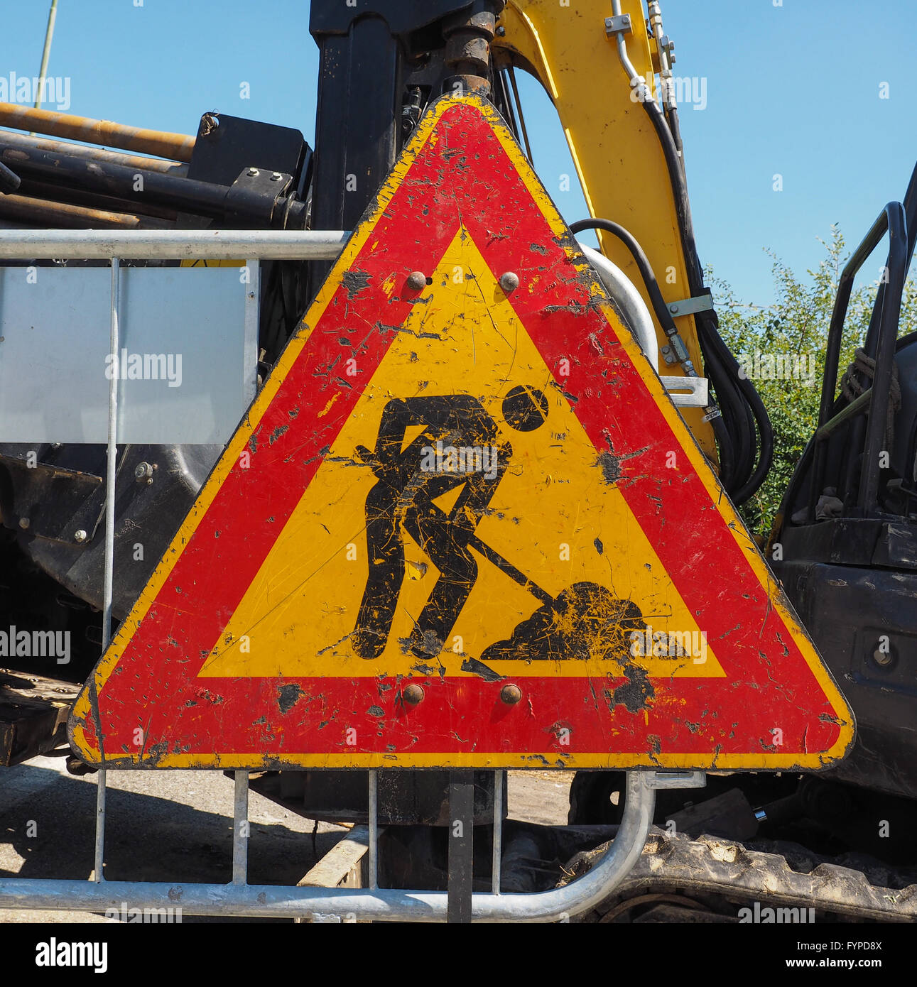 Road works sign Stock Photo - Alamy