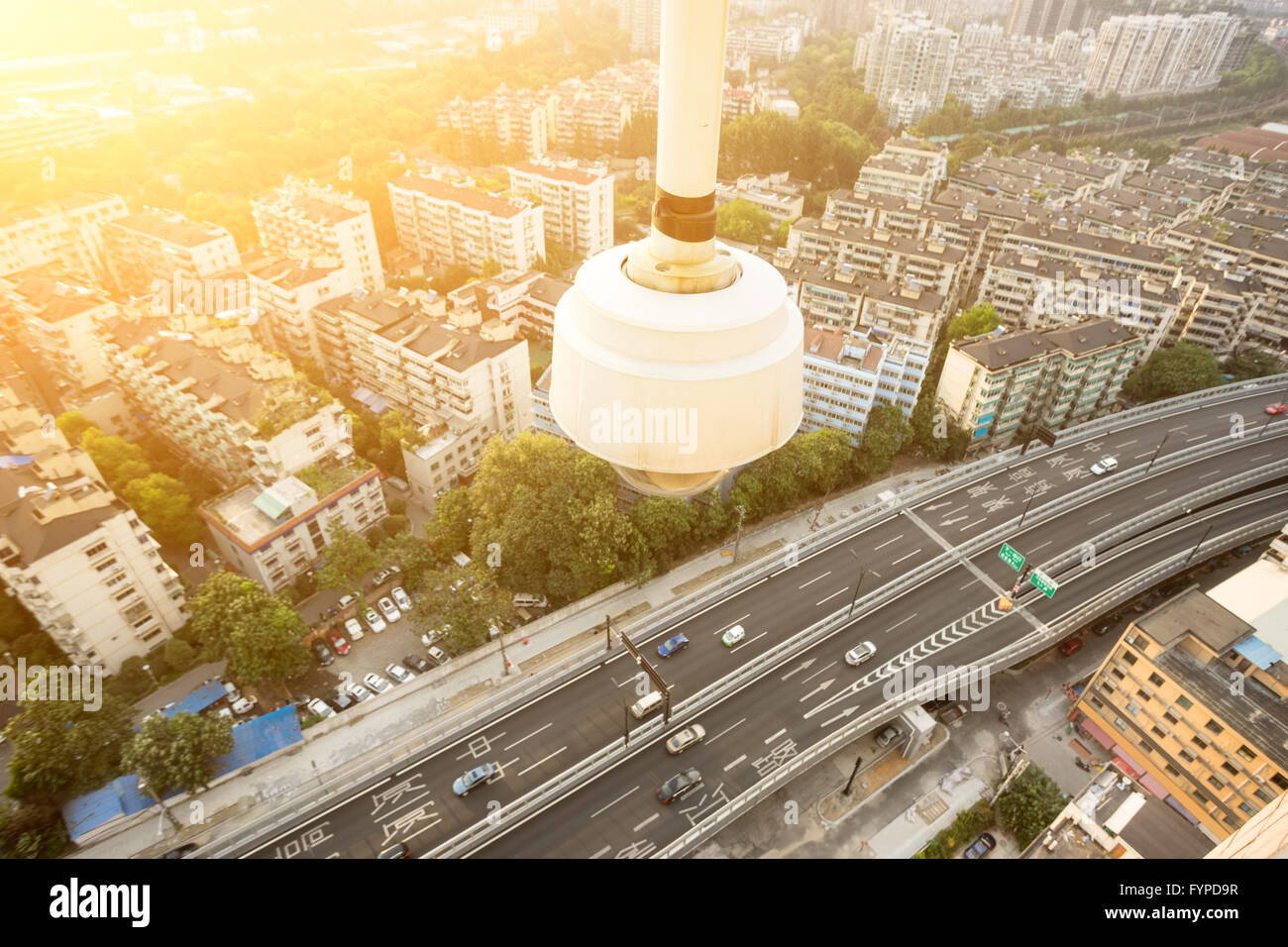 viaduct and buildings in a modern city Stock Photo - Alamy