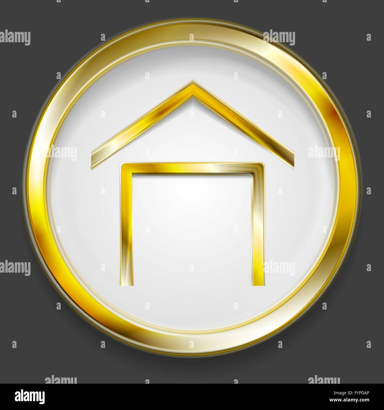 Concept golden house symbol logo Stock Photo - Alamy
