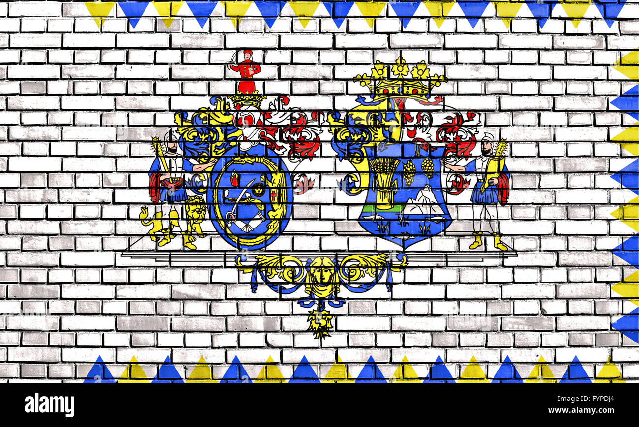 flag of Hajdu-Bihar County painted on brick wall Stock Photo - Alamy