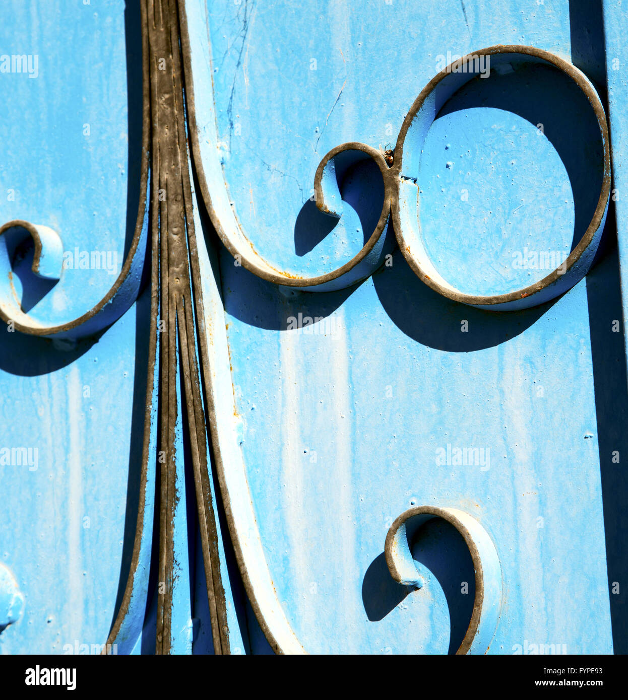 blue hinges rusty morocco in africa the old wood facade home and safe ...