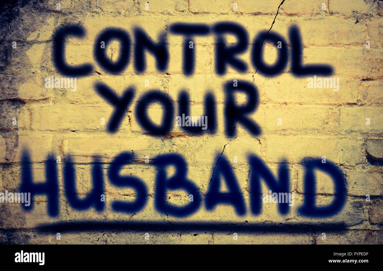 Control Your Husband Concept Stock Photo - Alamy