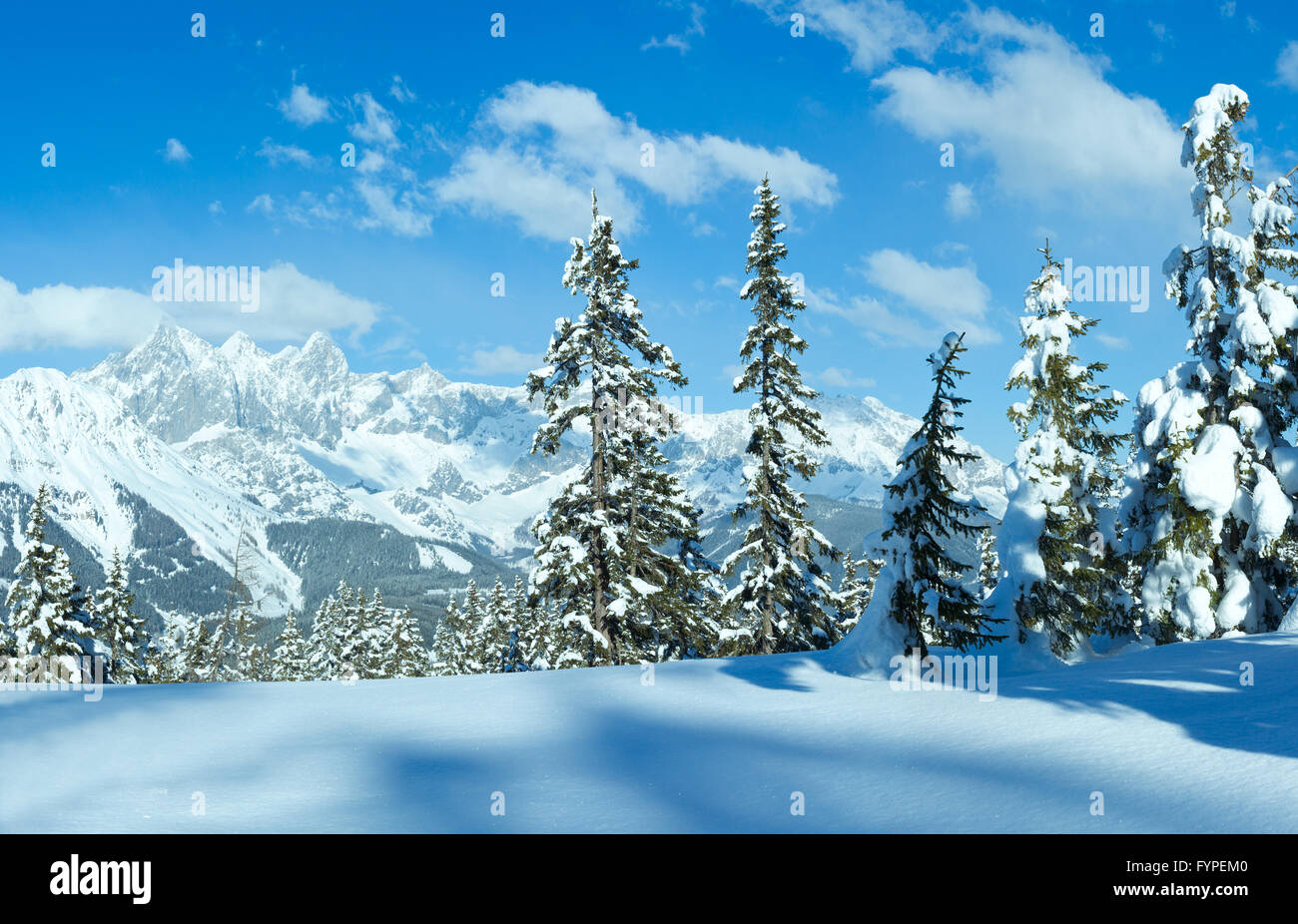 Winter Alp mountain landscape Stock Photo - Alamy