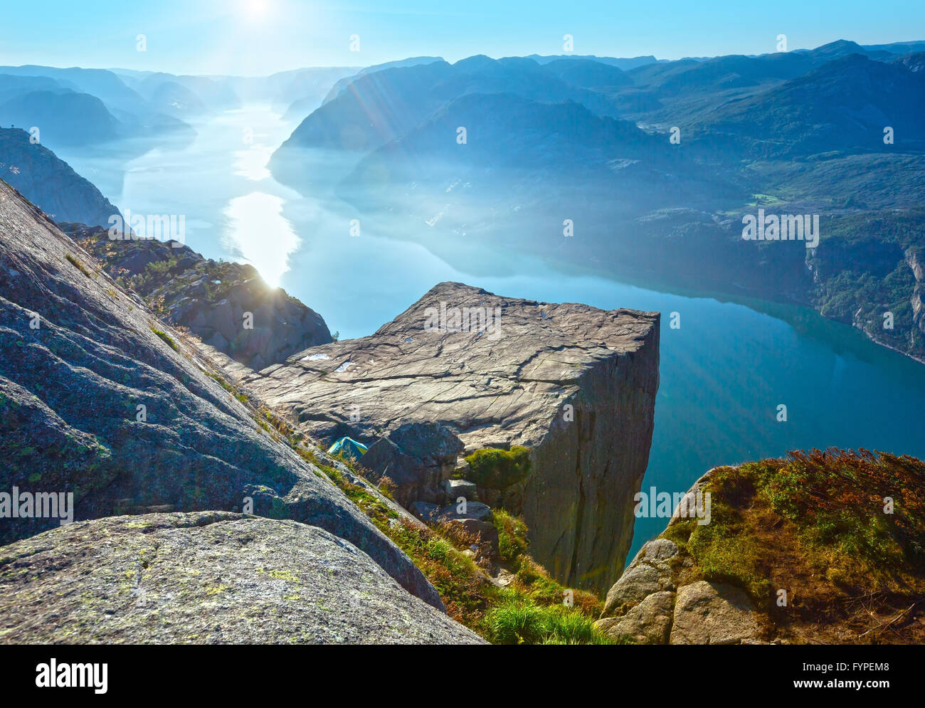 Preikestolen massive cliff top (Norway Stock Photo - Alamy