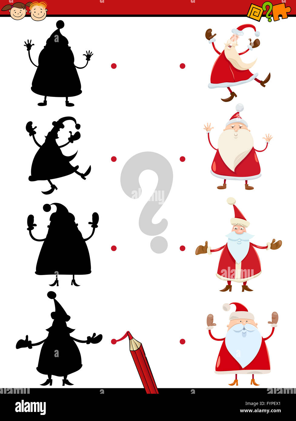 shadow task with santa claus Stock Photo - Alamy