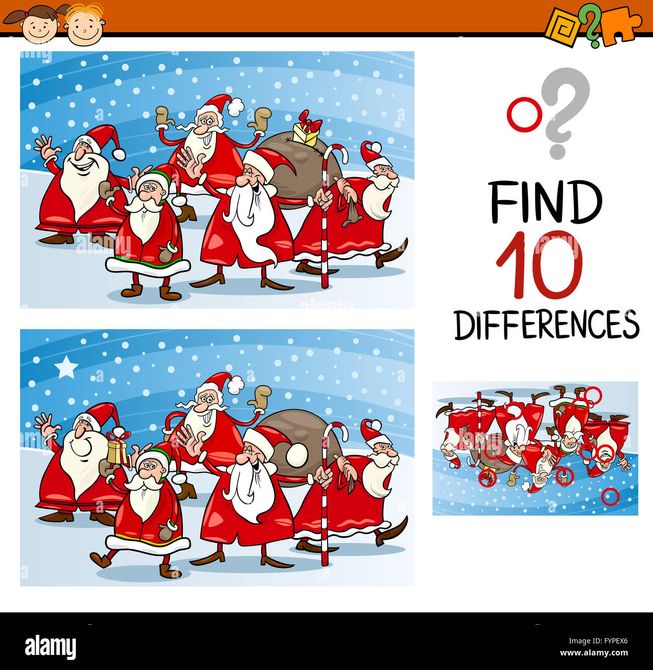 christmas differences task for kids Stock Photo - Alamy