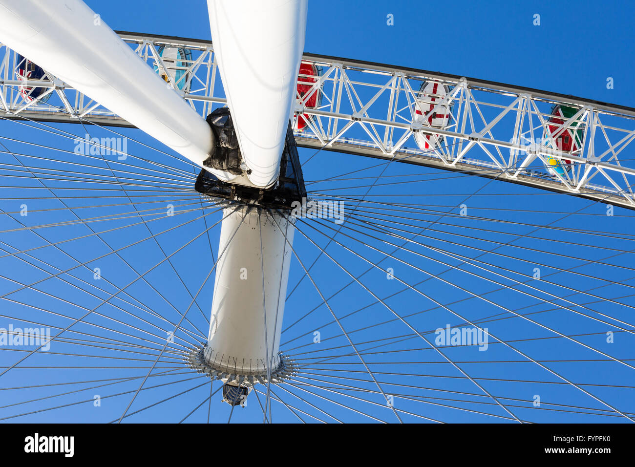 London Eye ferris wheel on bank of Thames Stock Photo - Alamy
