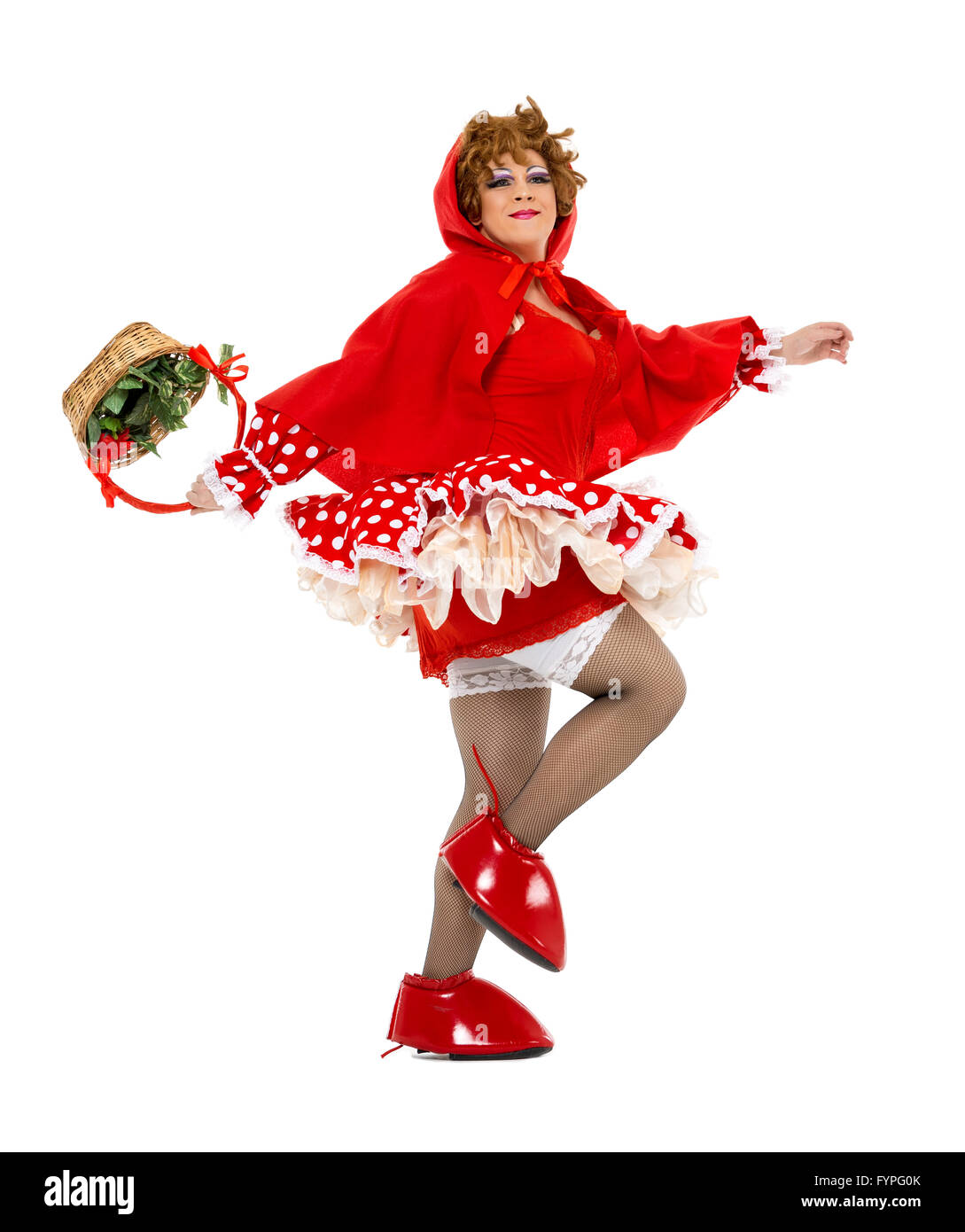 Actor Drag Queen Dressed as Little Red Riding Hood Stock Photo - Alamy