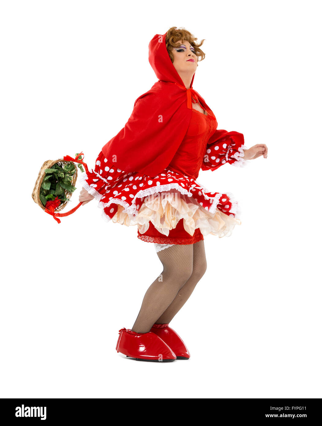 Actor Drag Queen Dressed as Little Red Riding Hood Stock Photo - Alamy