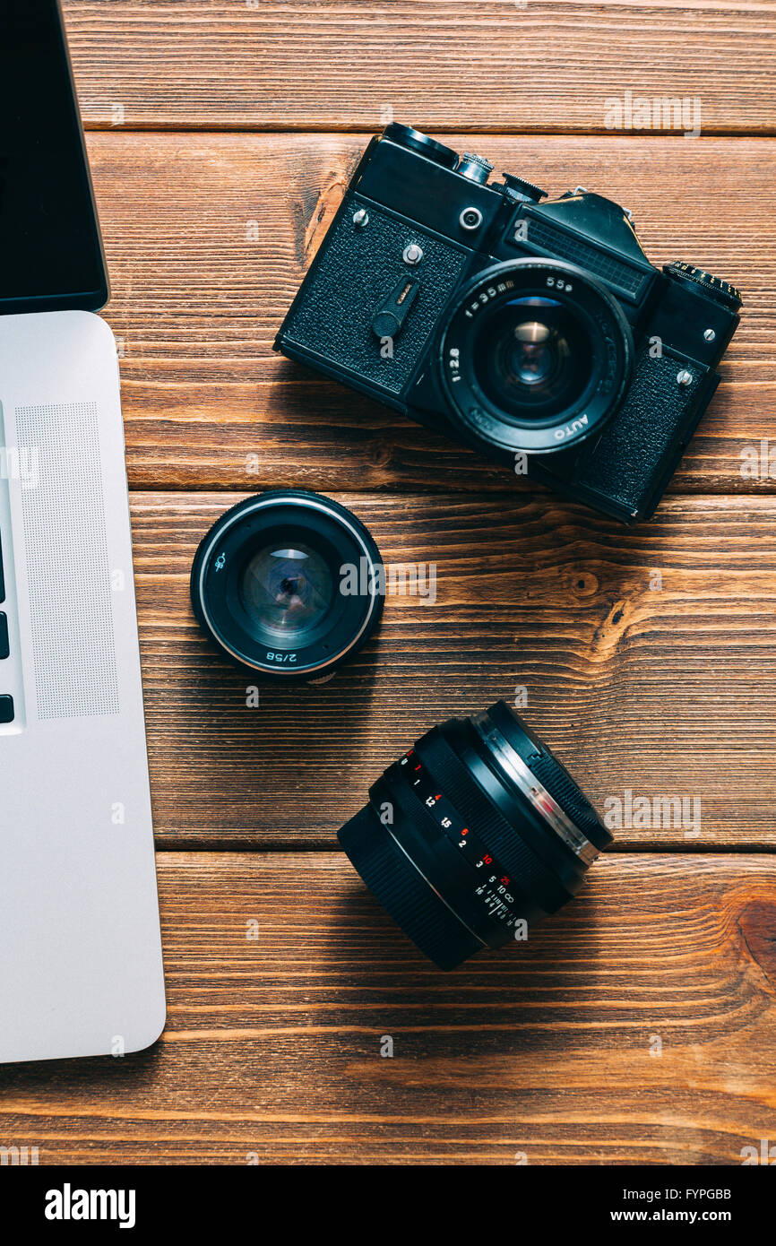 Work space for photographer Stock Photo - Alamy