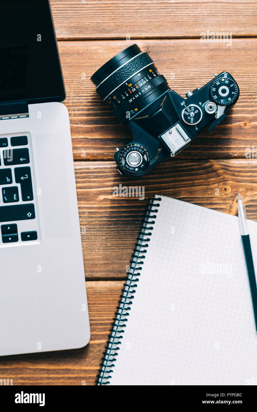 Work space for photographer Stock Photo - Alamy