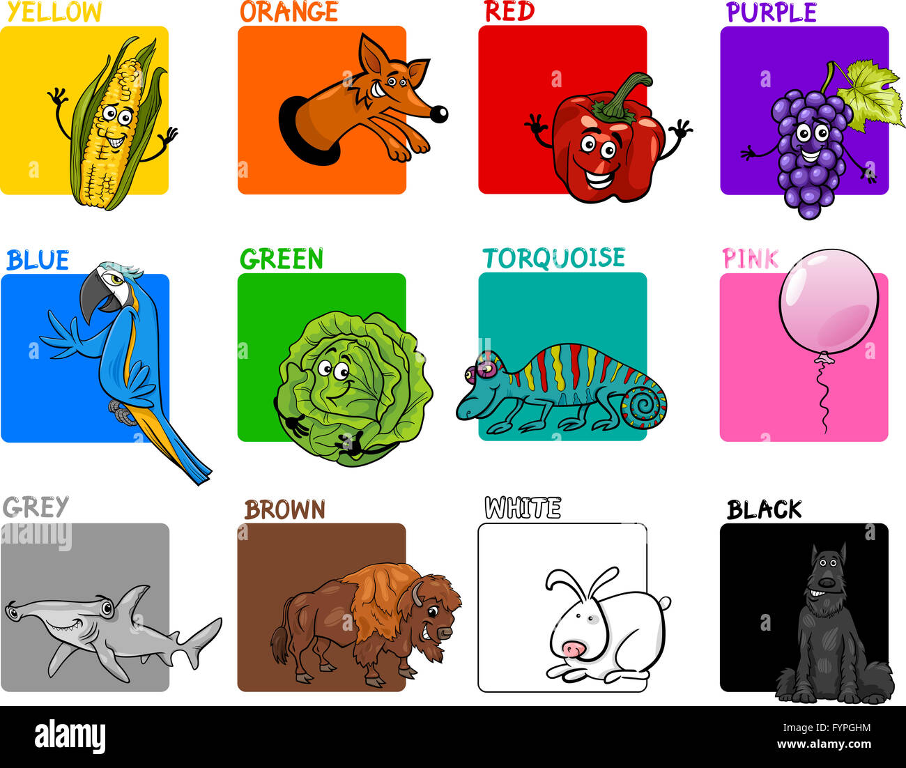 main colors cartoon collection Stock Photo - Alamy