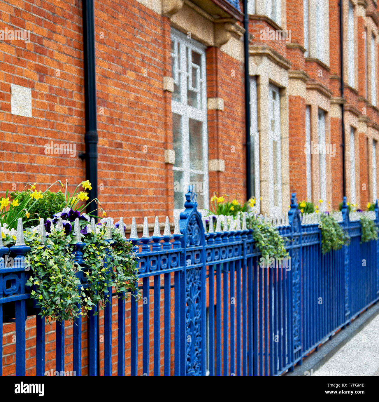 old window in europe london red brick wall and historical Stock Photo ...