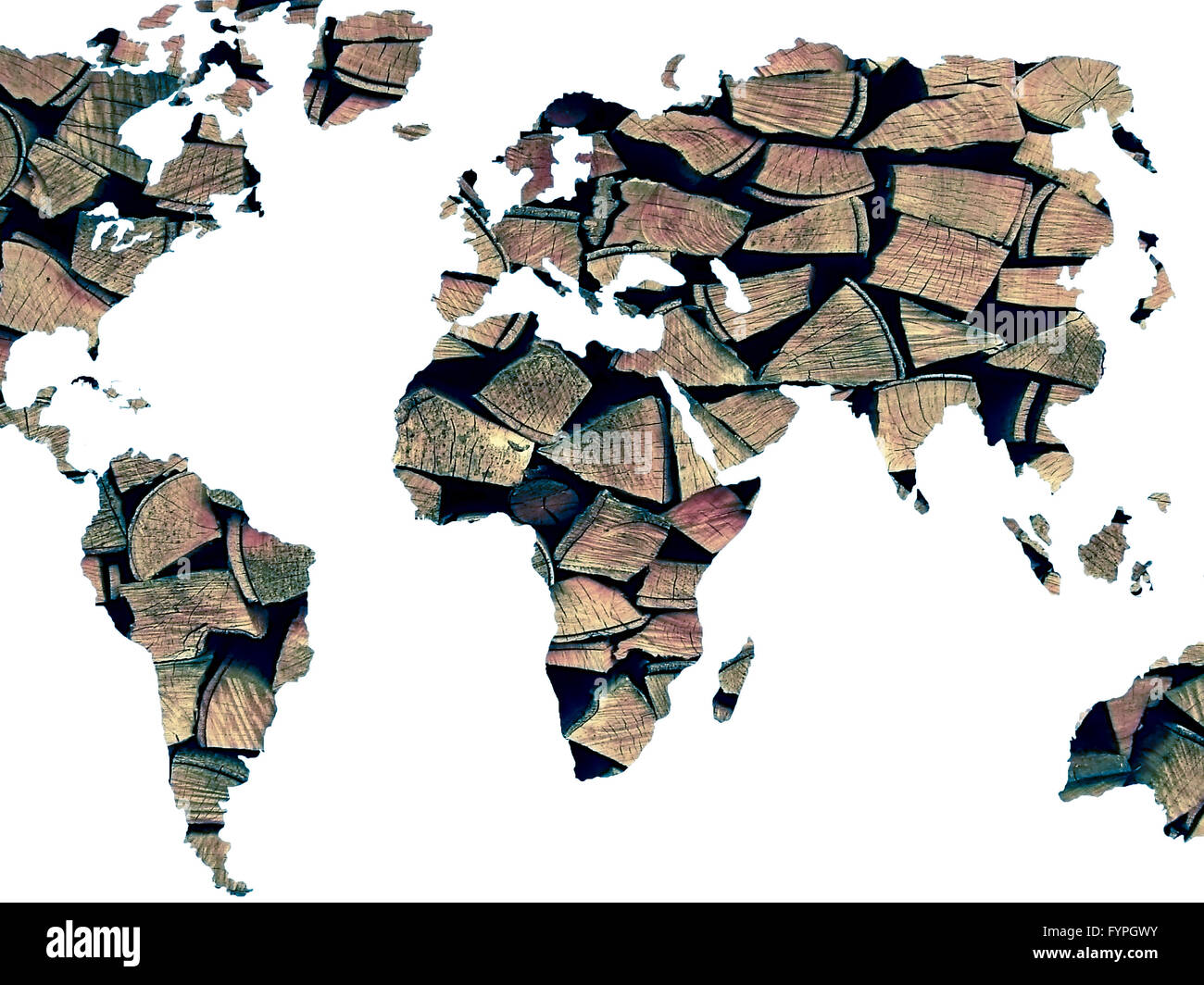 Graphic abstract world map Cut Out Stock Images & Pictures - Alamy