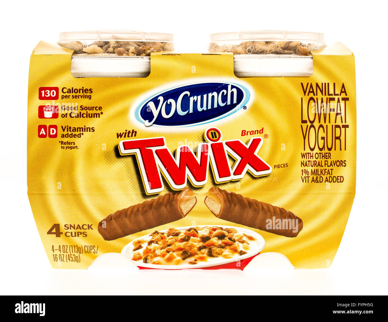 Winneconni, WI - 7 July 2015: Package of YoCrunch yogurt that contains ...