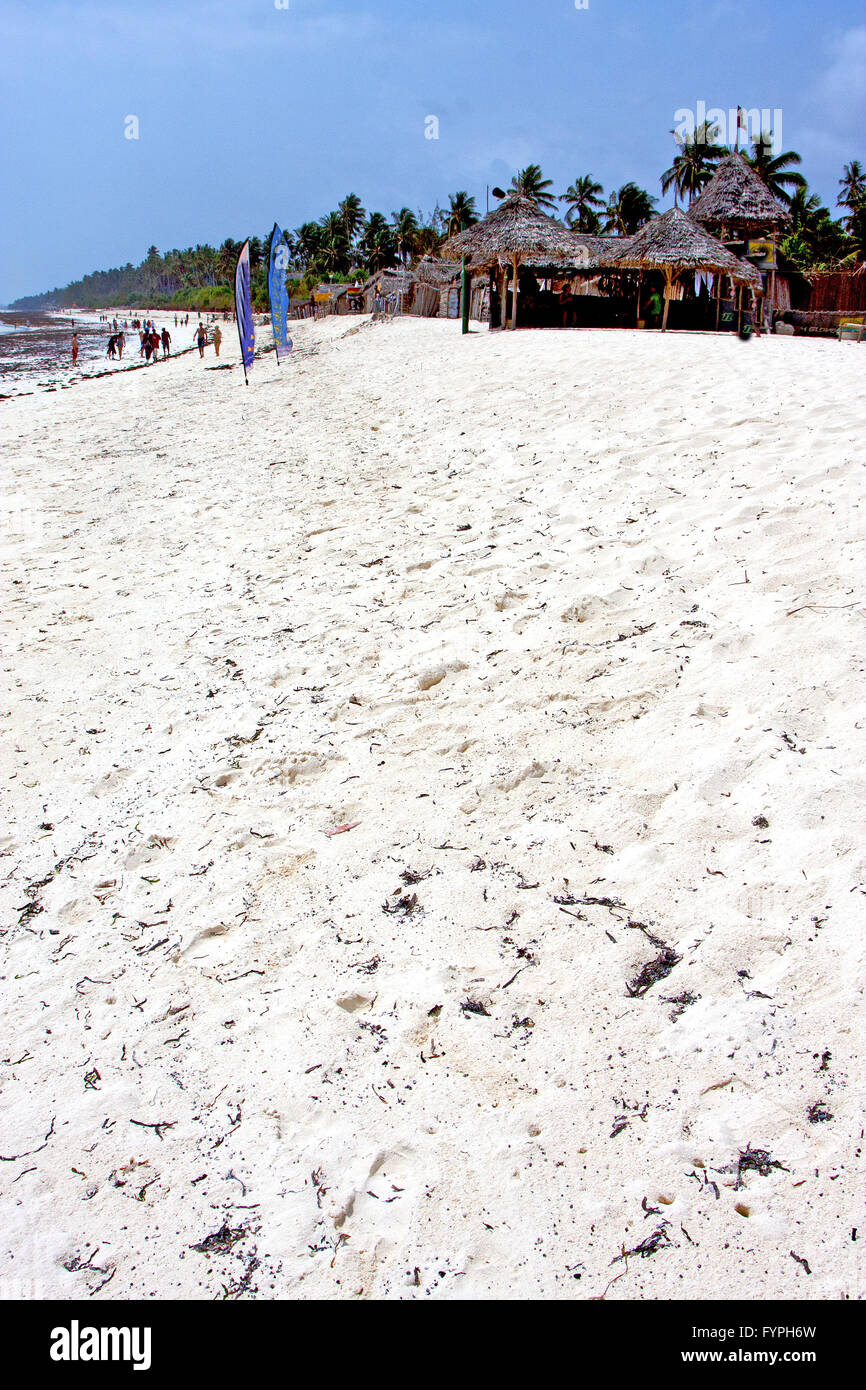 seaweed beach in zanzibar house sand isle sky and sailing Stock Photo ...