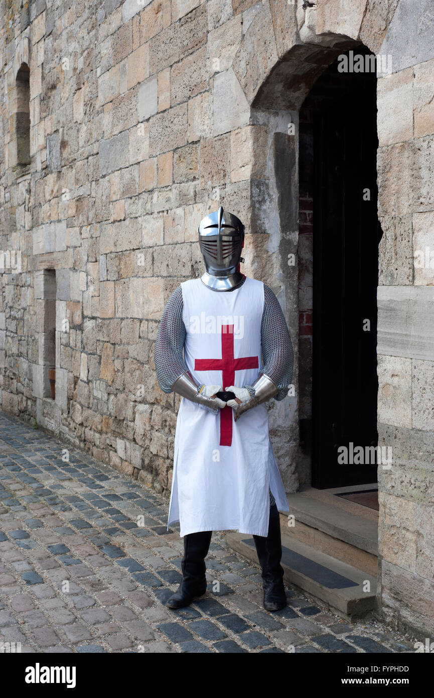 man dressed as st george at southsea castle england uk Stock Photo - Alamy