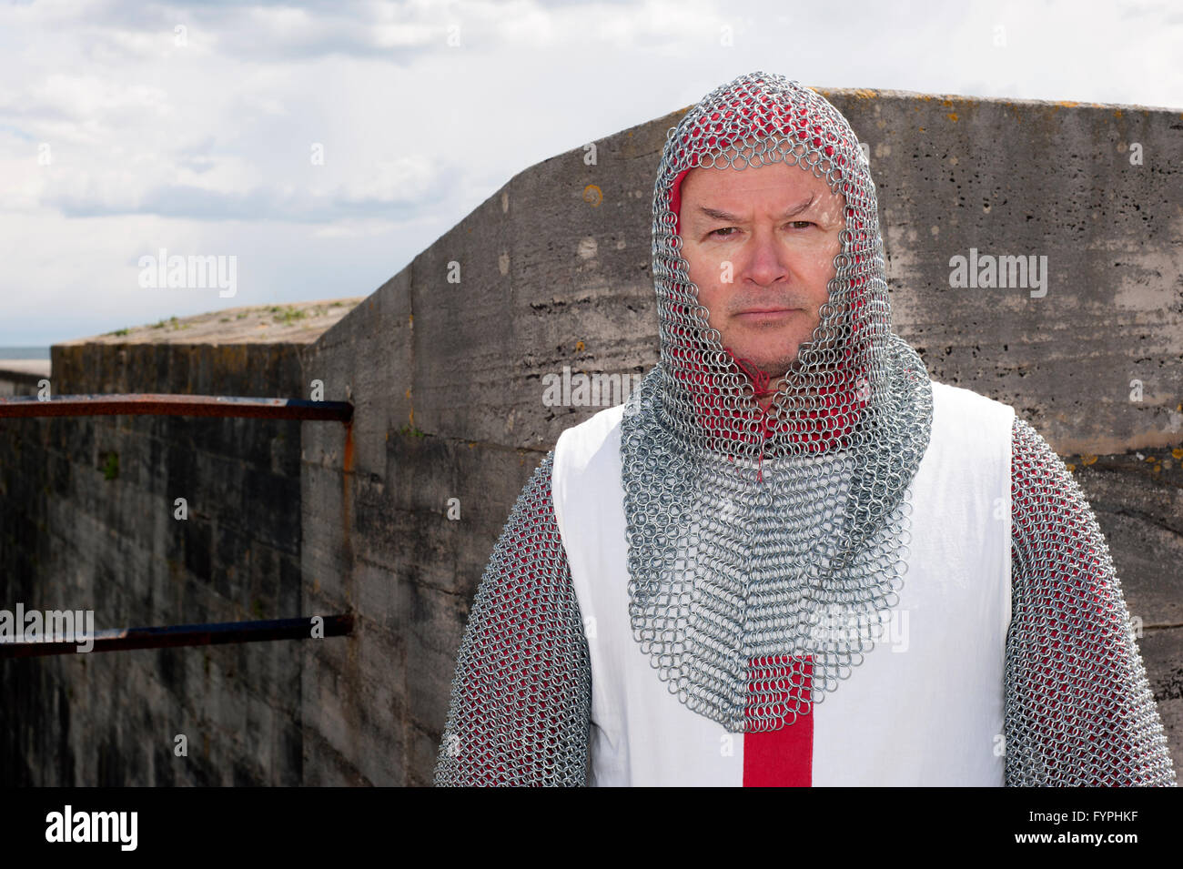 man dressed as st george at southsea castle england uk Stock Photo - Alamy