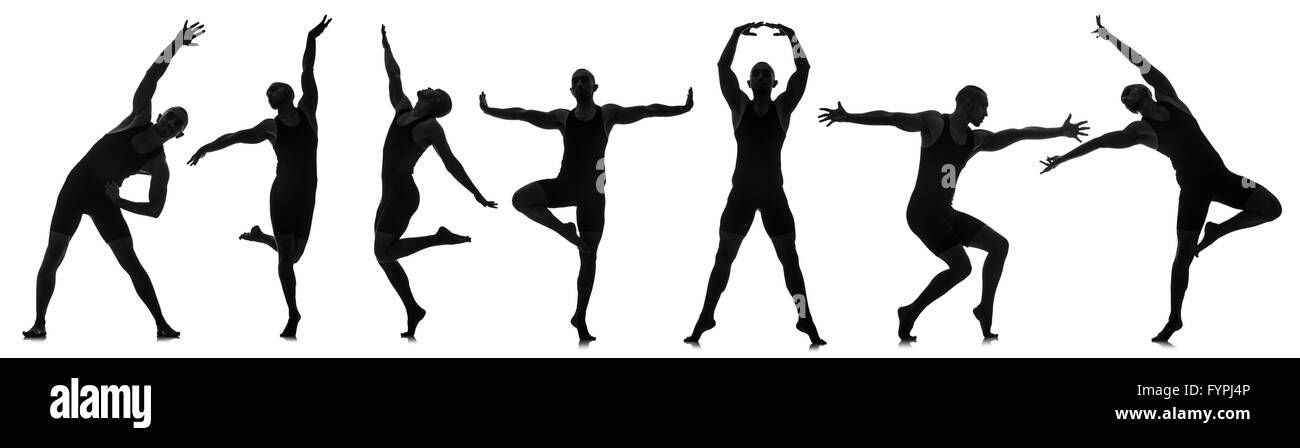 The silhouettes of dancers in dancing concept Stock Photo - Alamy