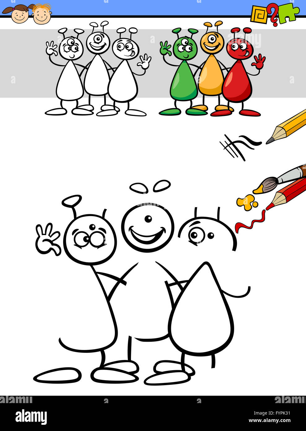 color and drawing task for kids Stock Photo - Alamy