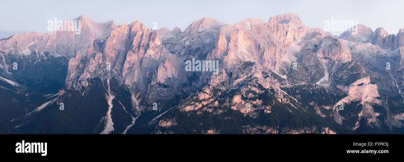 Panoramic view of Dolomites mountains ridge Stock Photo - Alamy
