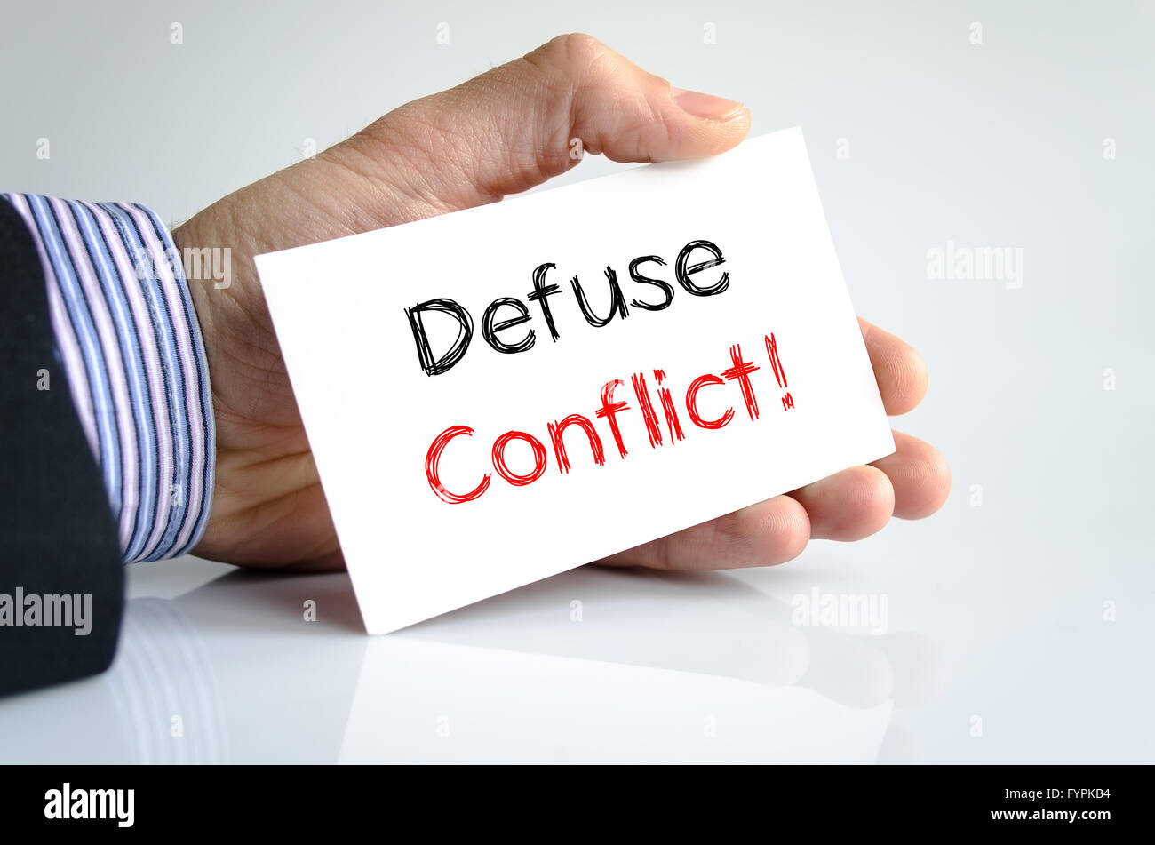 Defuse conflict text concept Stock Photo - Alamy