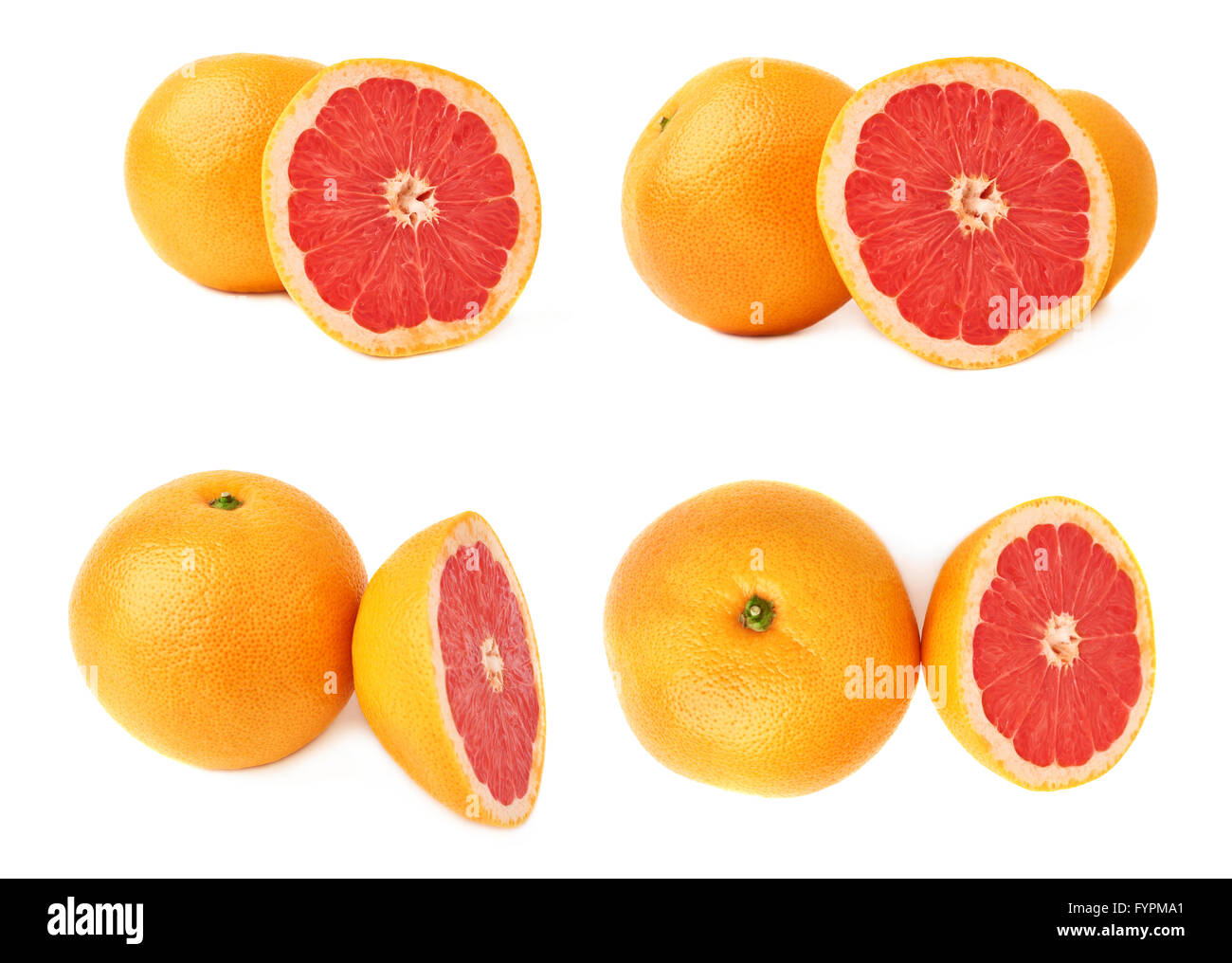 Served grapefruit composition isolated over the white background Stock ...
