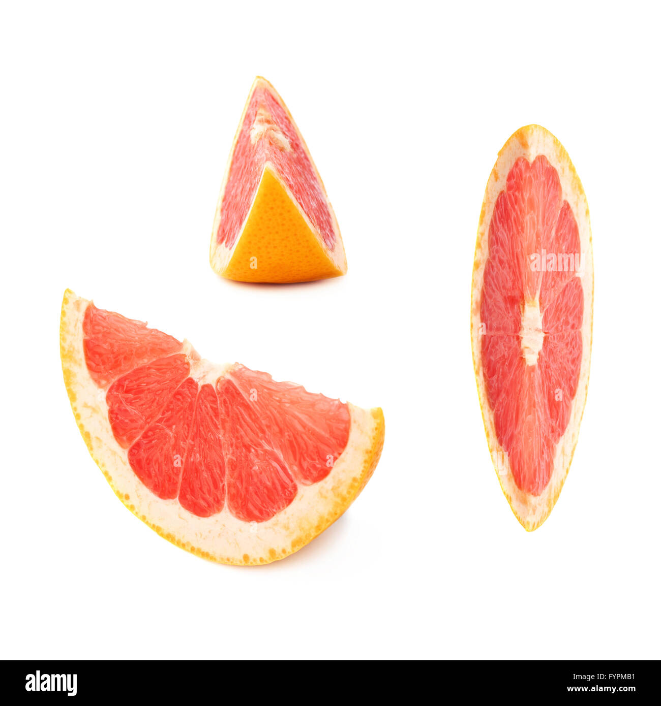 Slice section of grapefruit isolated over the white background Stock Photo - Alamy