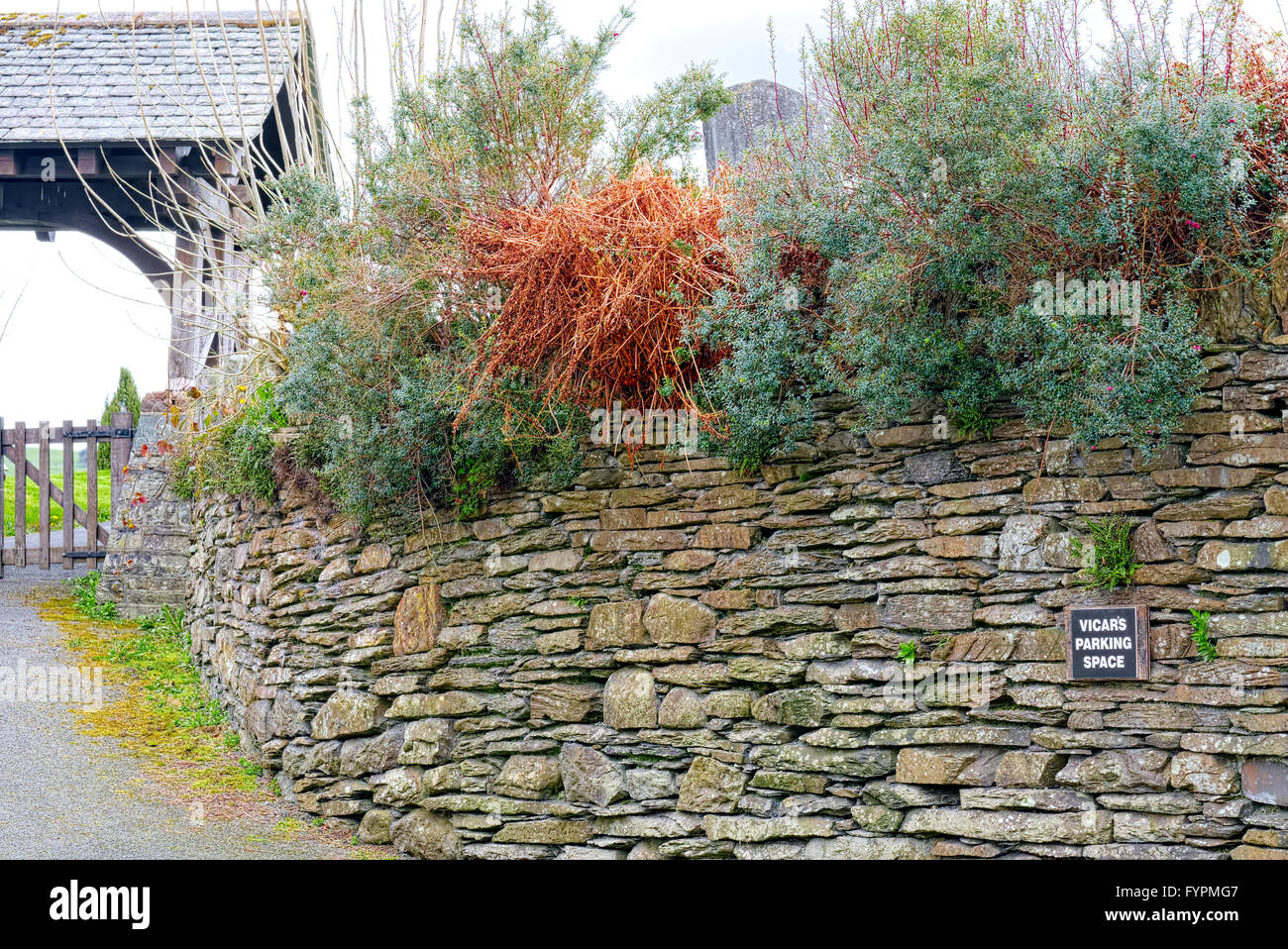 vicars parking sign in hawkshead cumbria Stock Photo - Alamy