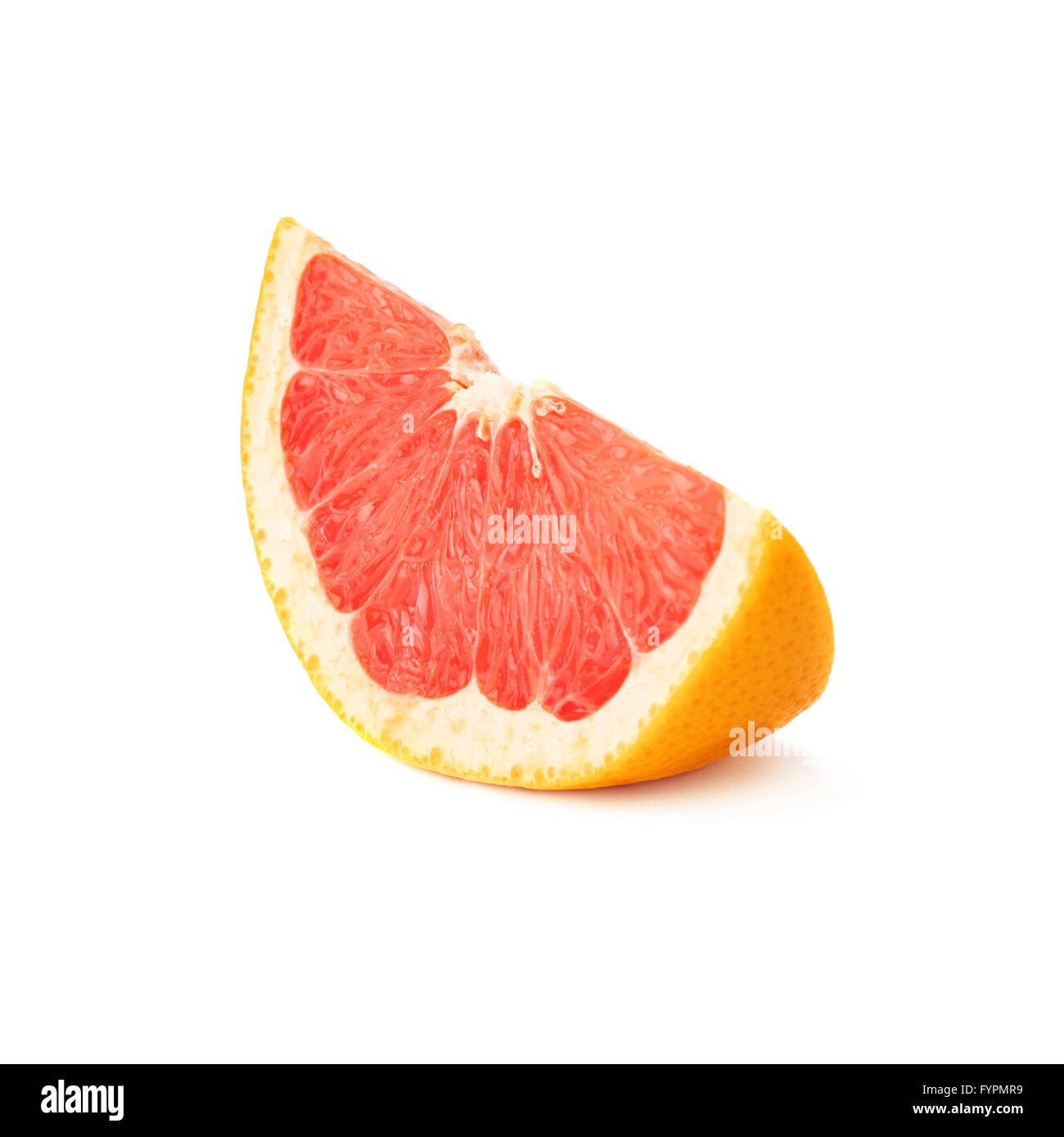 Slice section of grapefruit isolated over the white background Stock ...