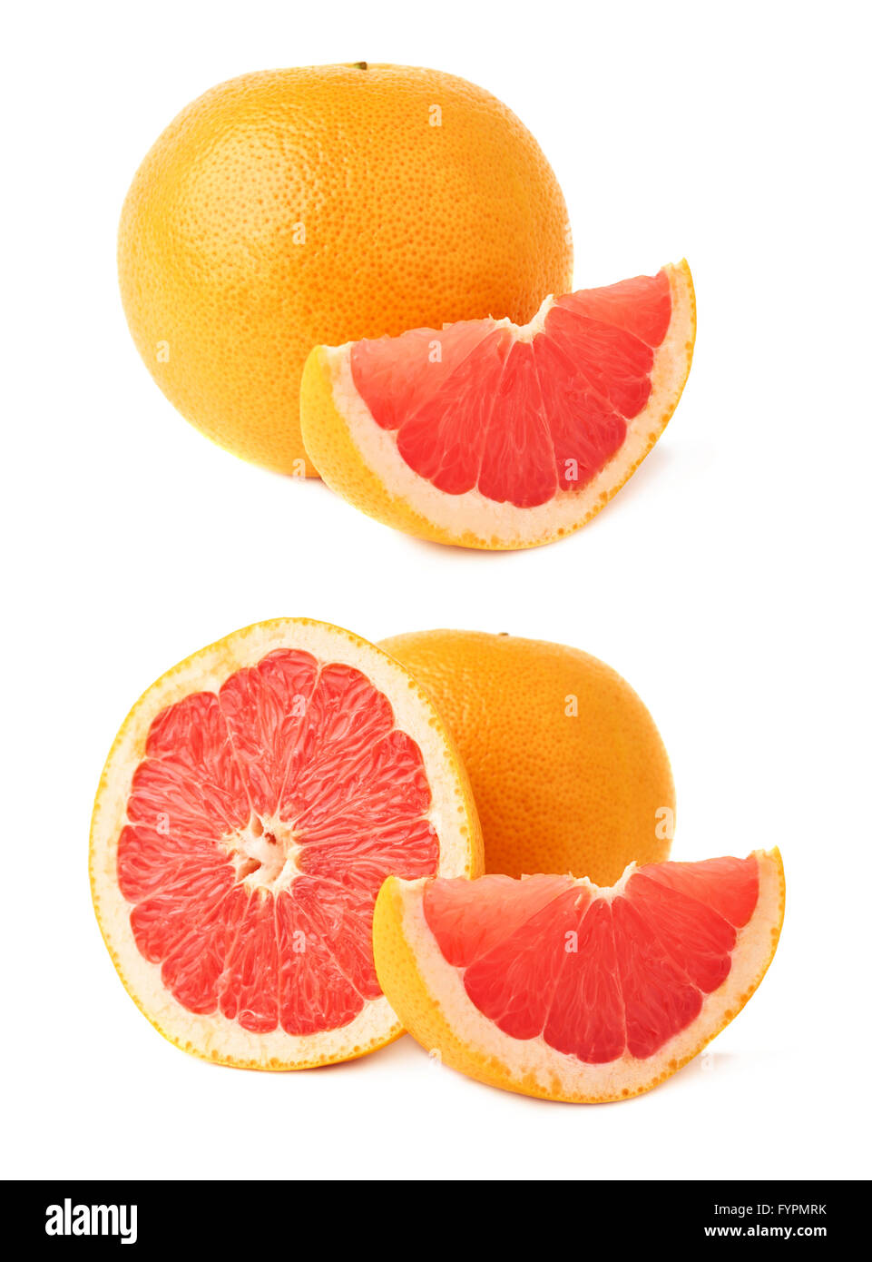 Served grapefruit composition isolated over the white background Stock ...
