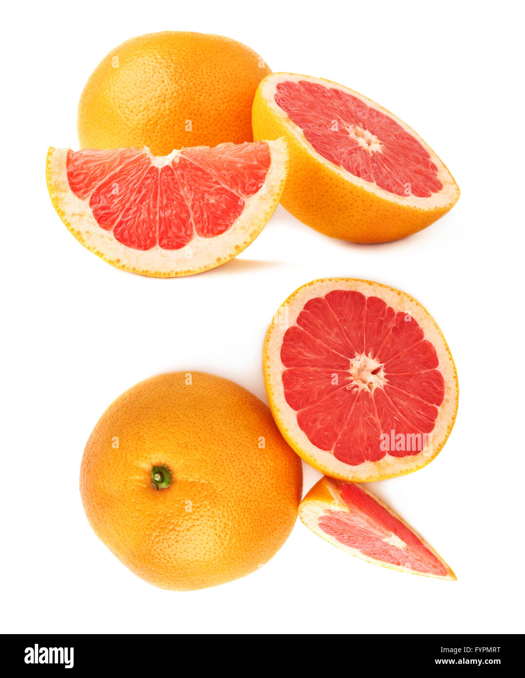 Served grapefruit composition isolated over the white background Stock ...