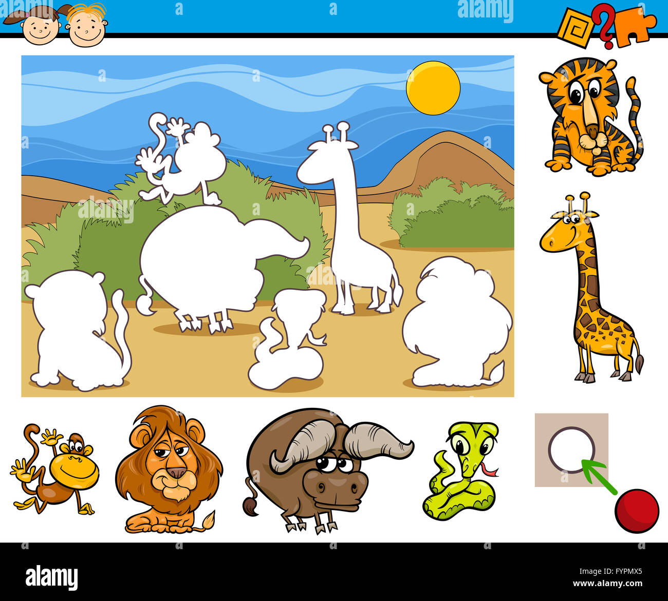 educational preschool game cartoon Stock Photo - Alamy