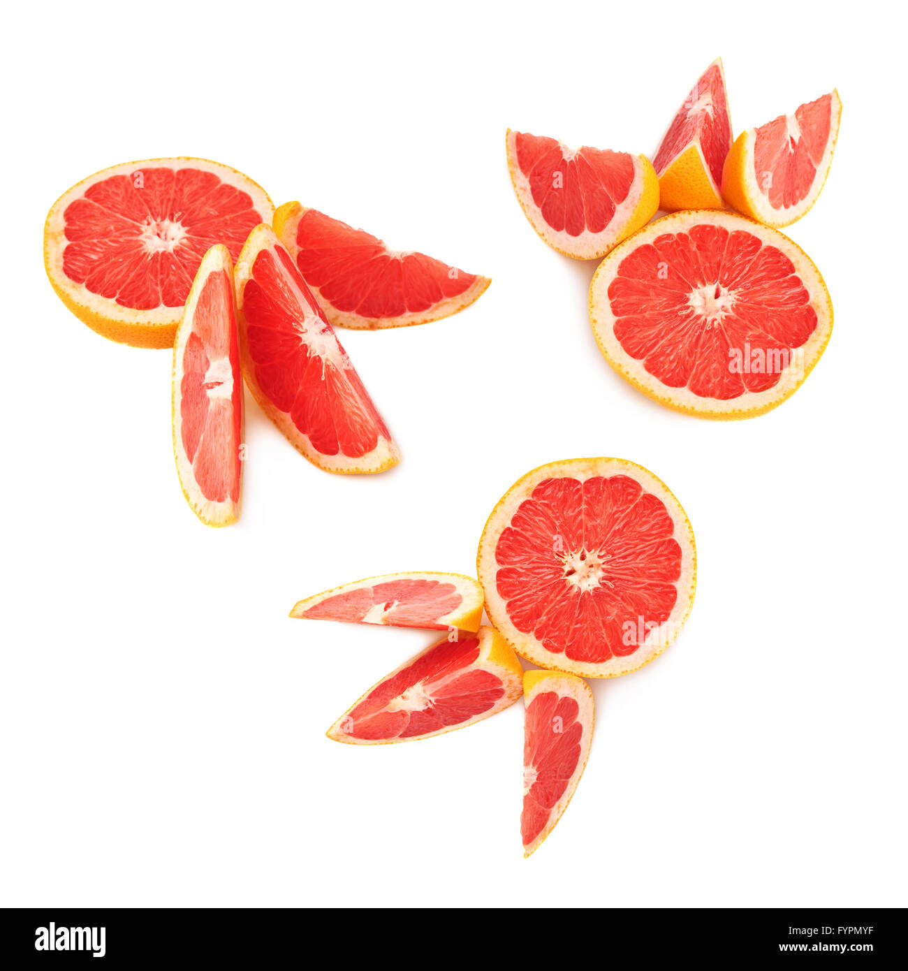 Served grapefruit composition isolated over the white background Stock ...