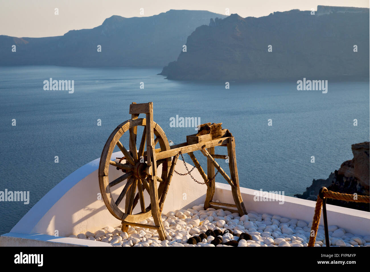 Santorini spinning wheel hi-res stock photography and images - Alamy
