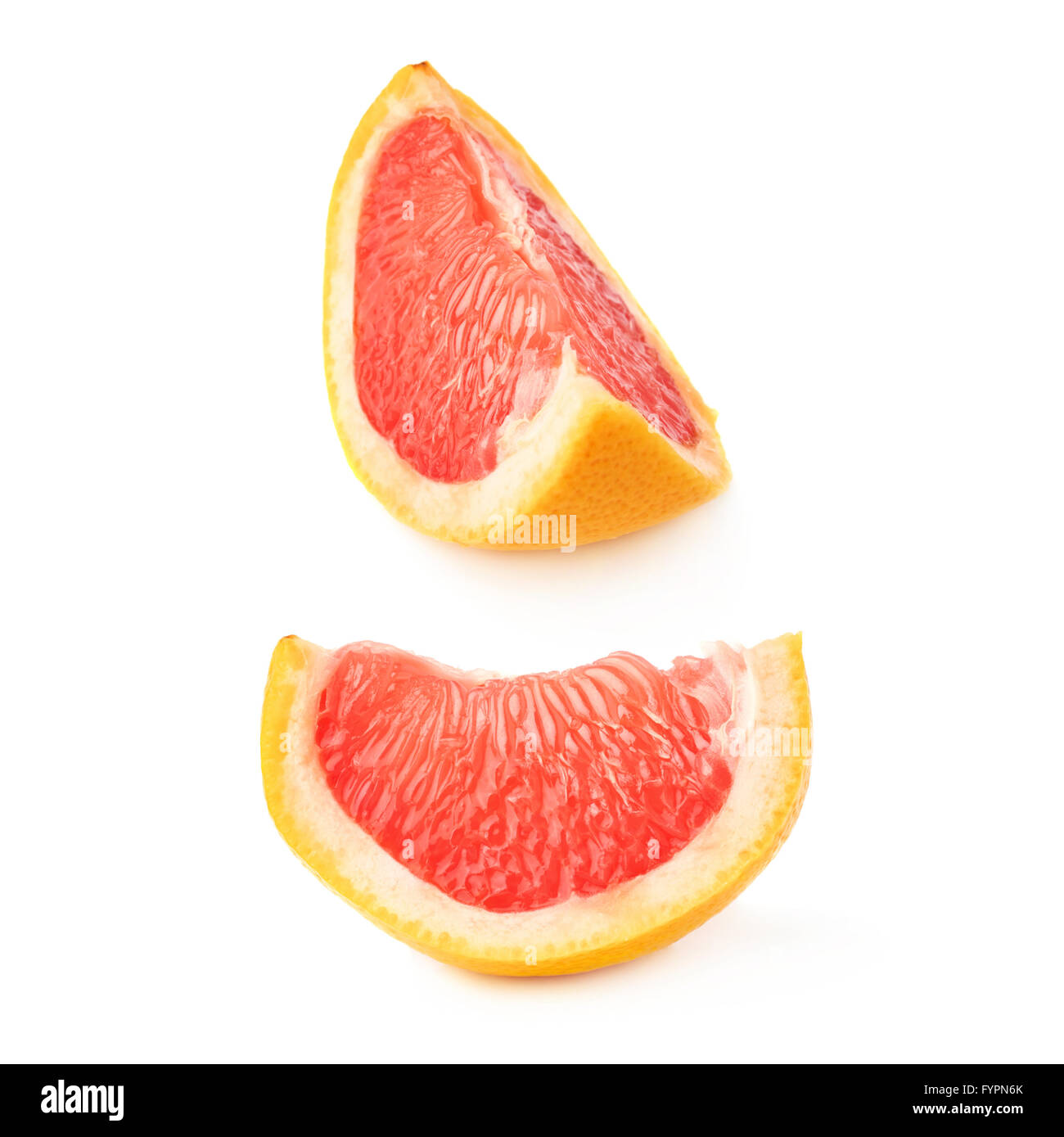 Slice section of grapefruit isolated over the white background Stock ...
