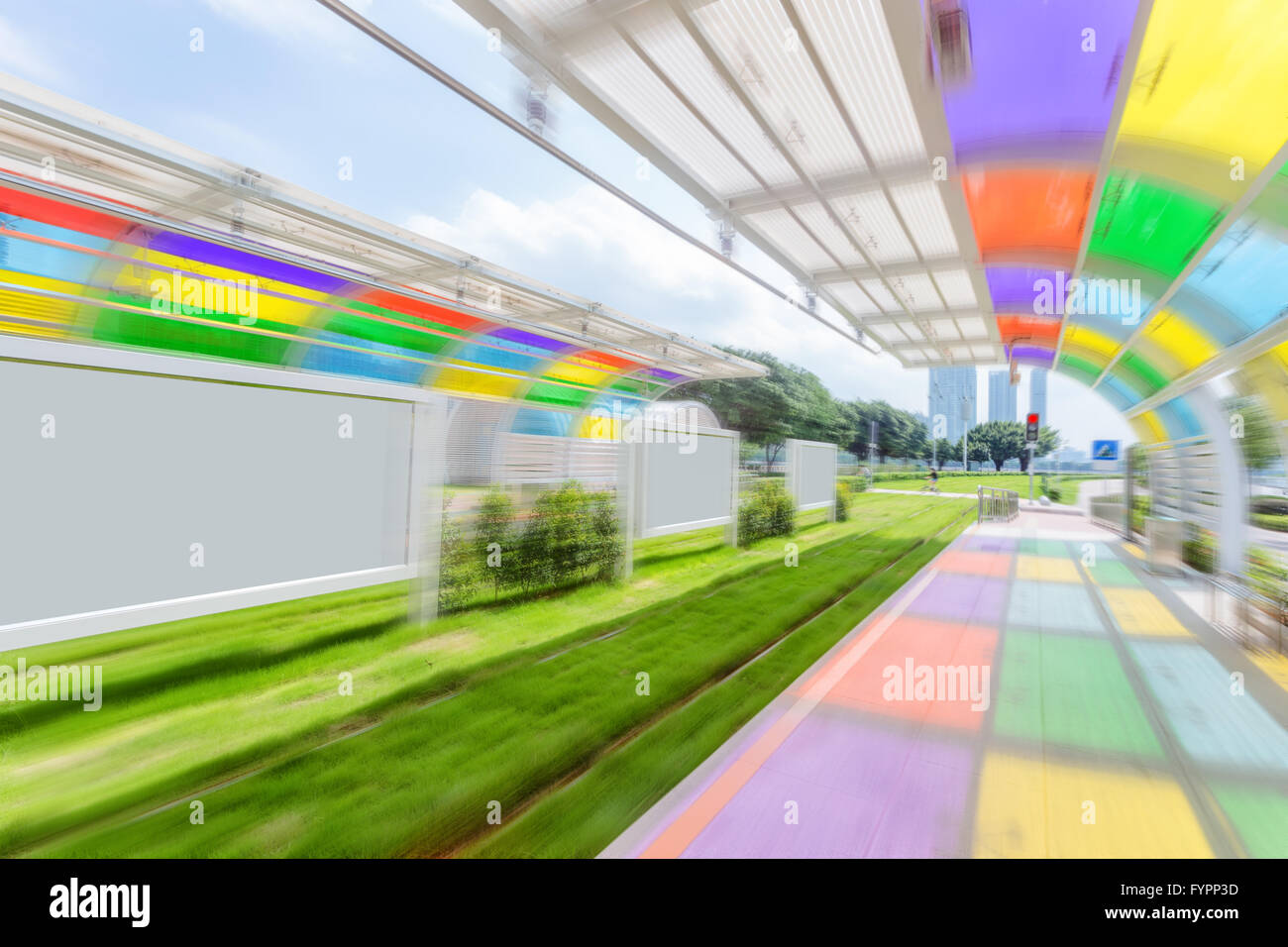 pavement of a park with greenland Stock Photo - Alamy