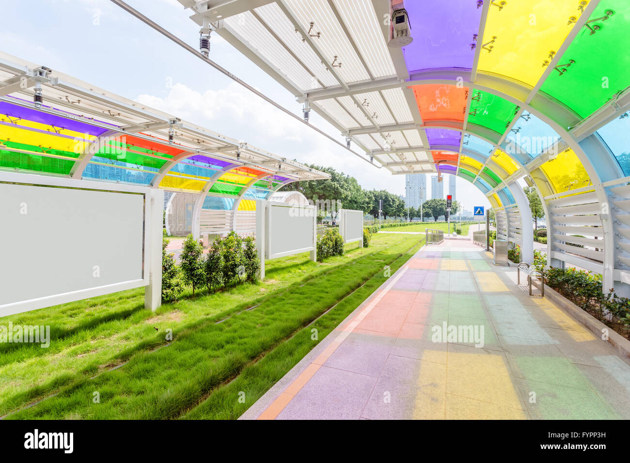 pavement of a park with greenland Stock Photo - Alamy