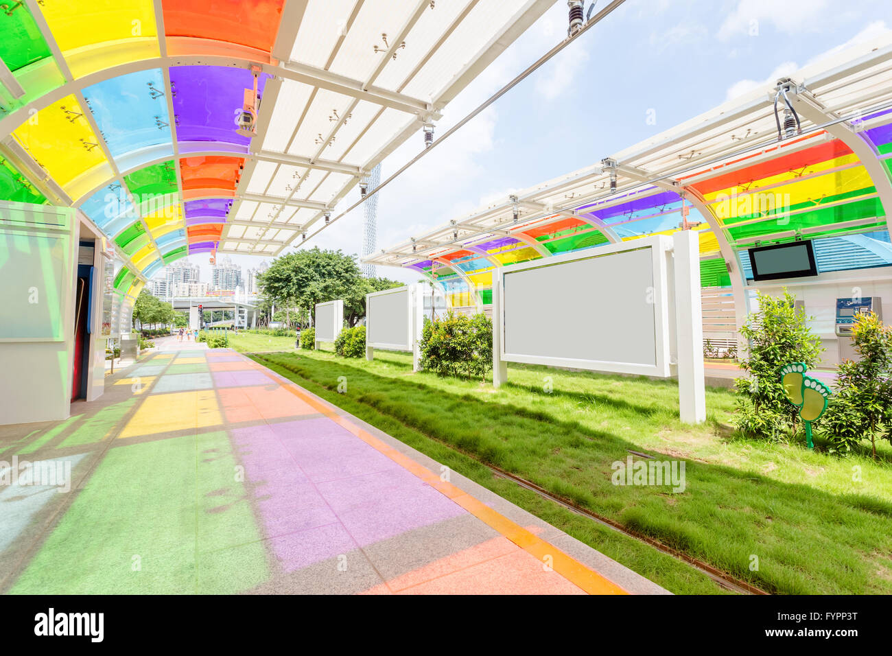 pavement of a park with greenland Stock Photo - Alamy