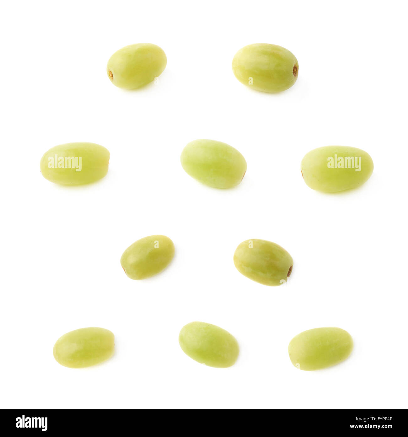 Five single white grapes isolated Stock Photo - Alamy