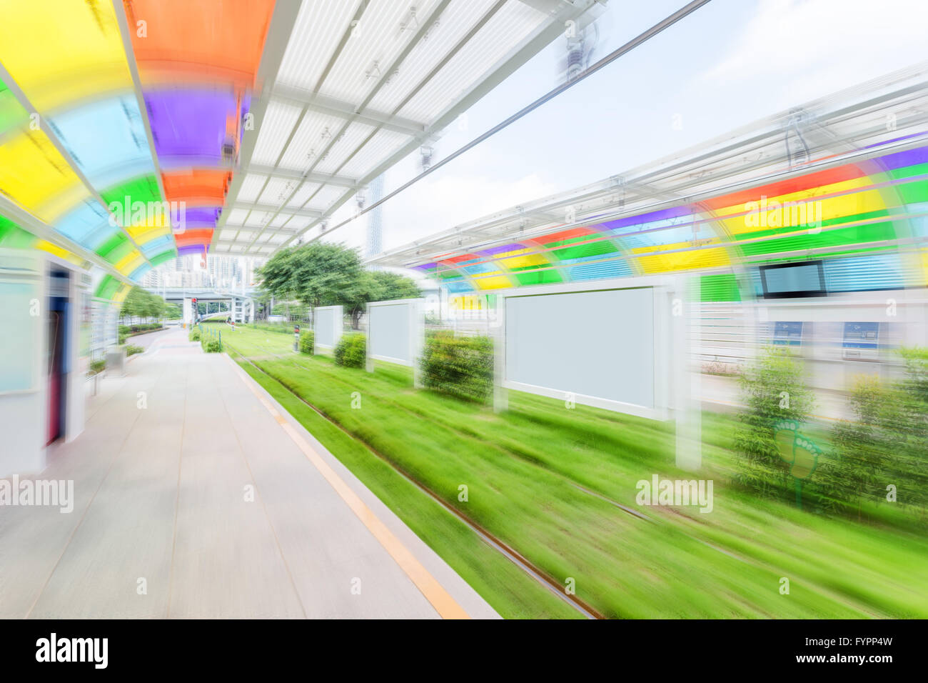pavement of a park with greenland Stock Photo - Alamy
