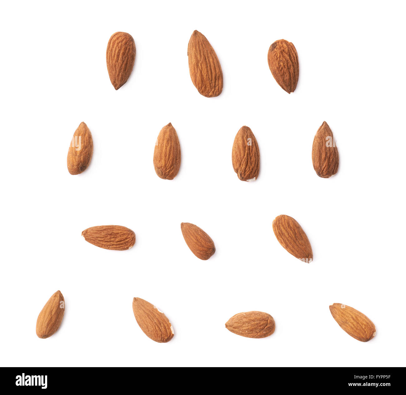 Set of multiple almond seed images Stock Photo - Alamy