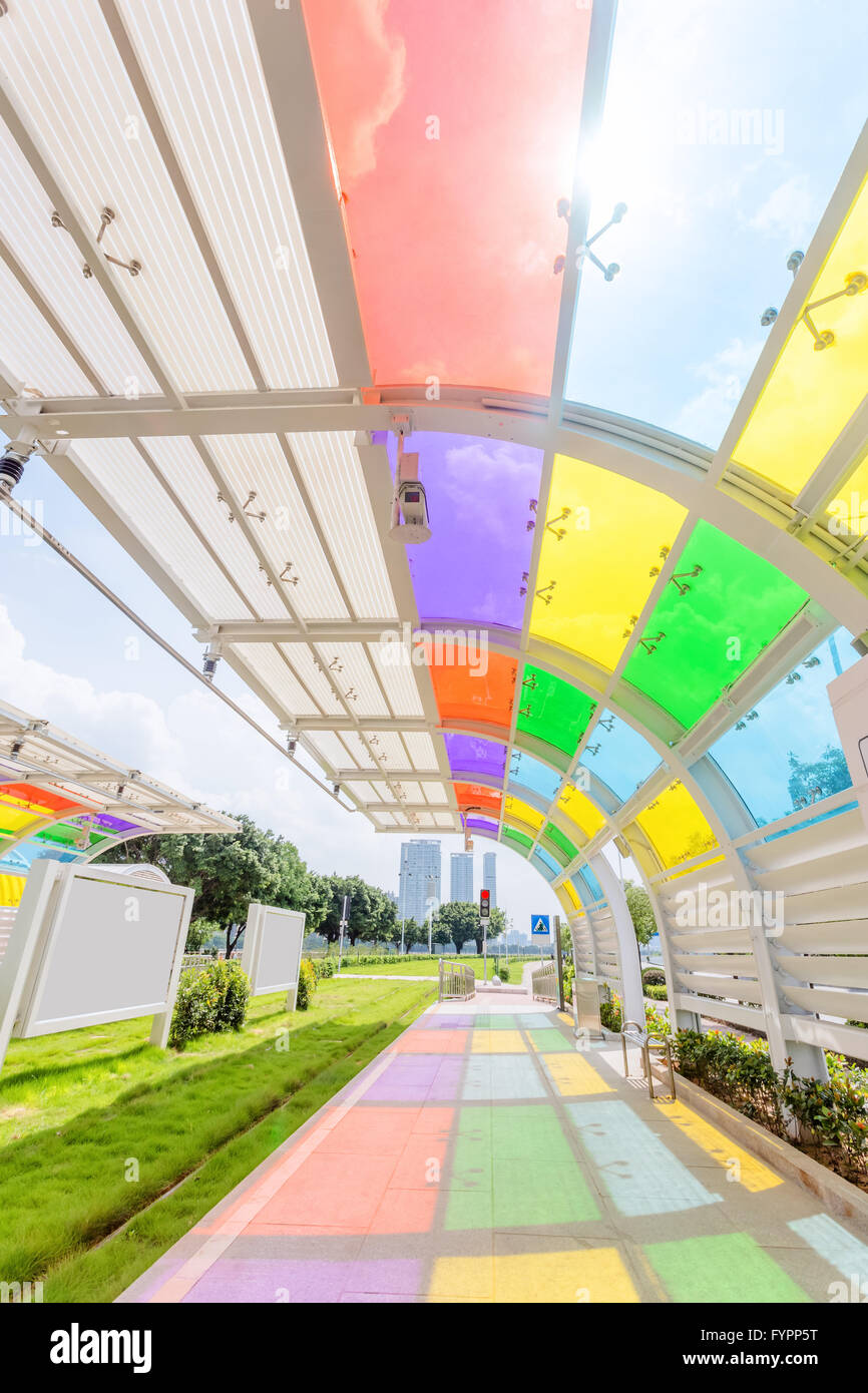 pavement of a park with greenland Stock Photo - Alamy