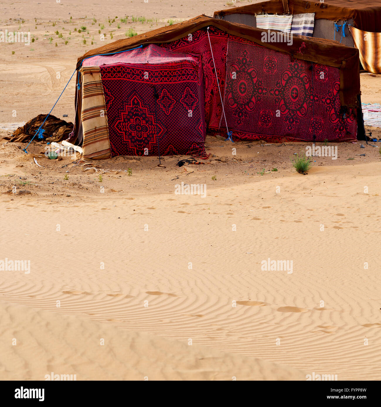tent in the desert of morocco sahara and rock stone sky Stock Photo - Alamy