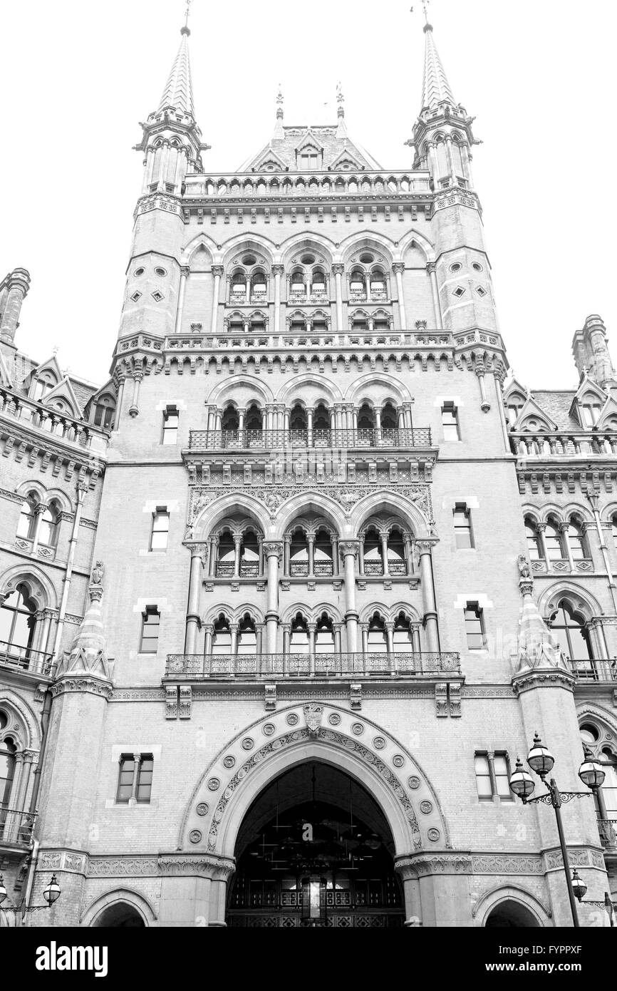 old architecture in london england windows and brick exterior wall ...