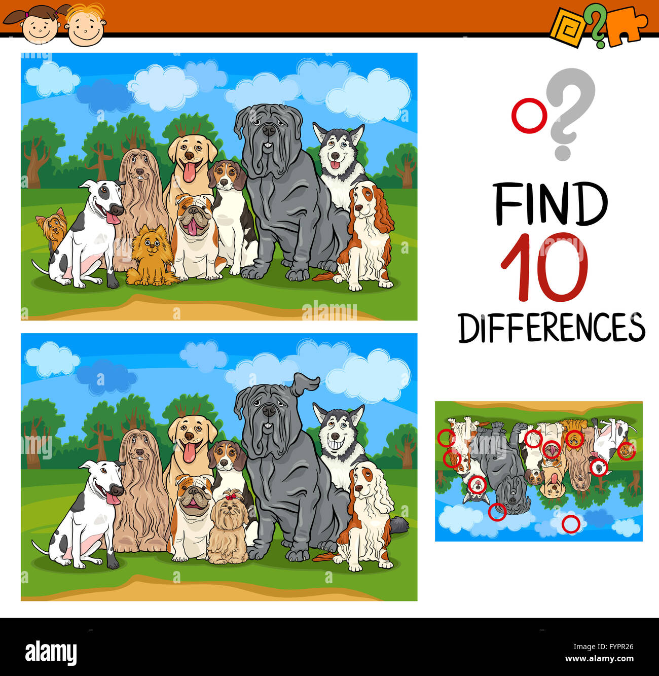 find differences task for kids Stock Photo - Alamy