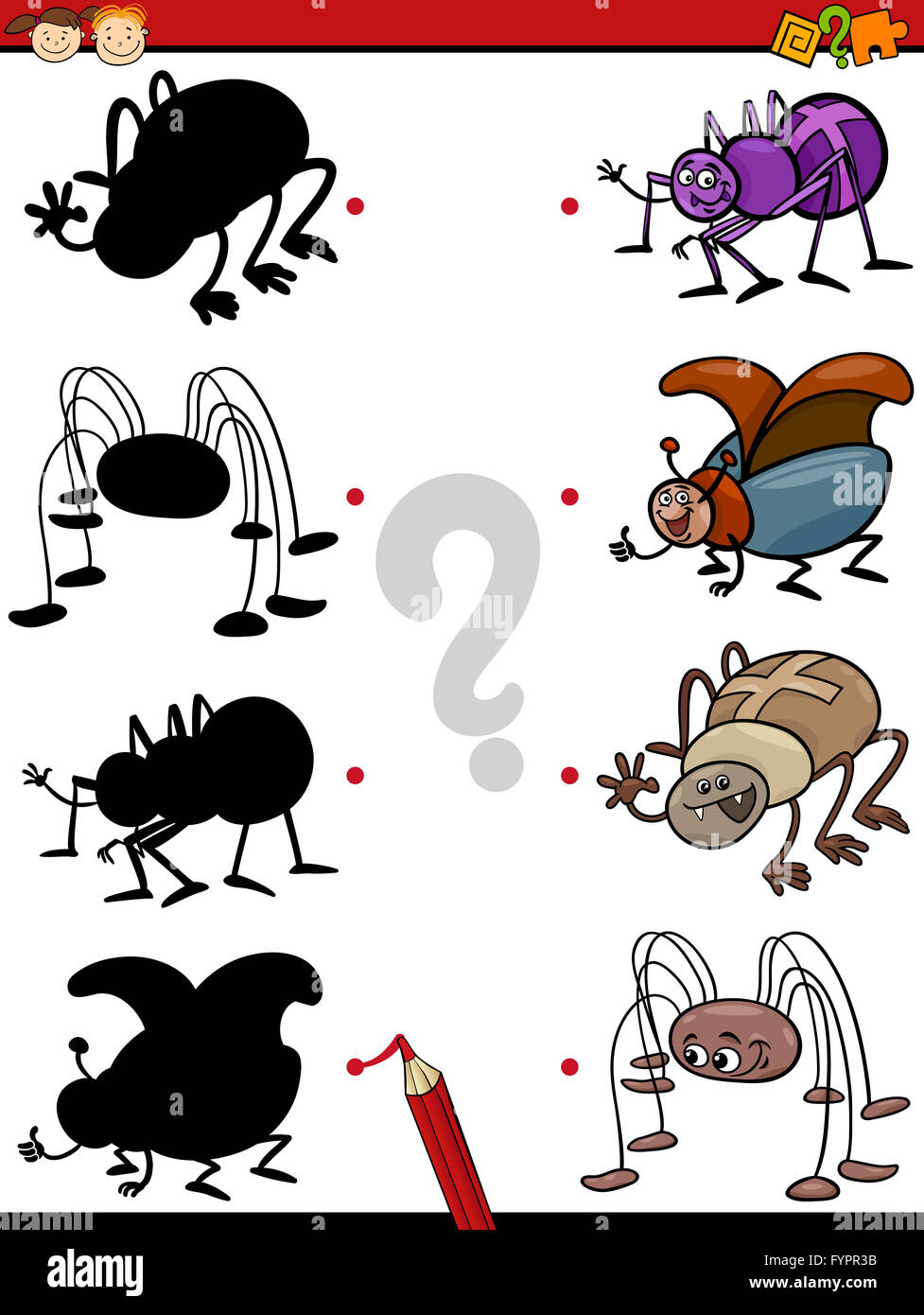 cartoon educational shadows task Stock Photo - Alamy