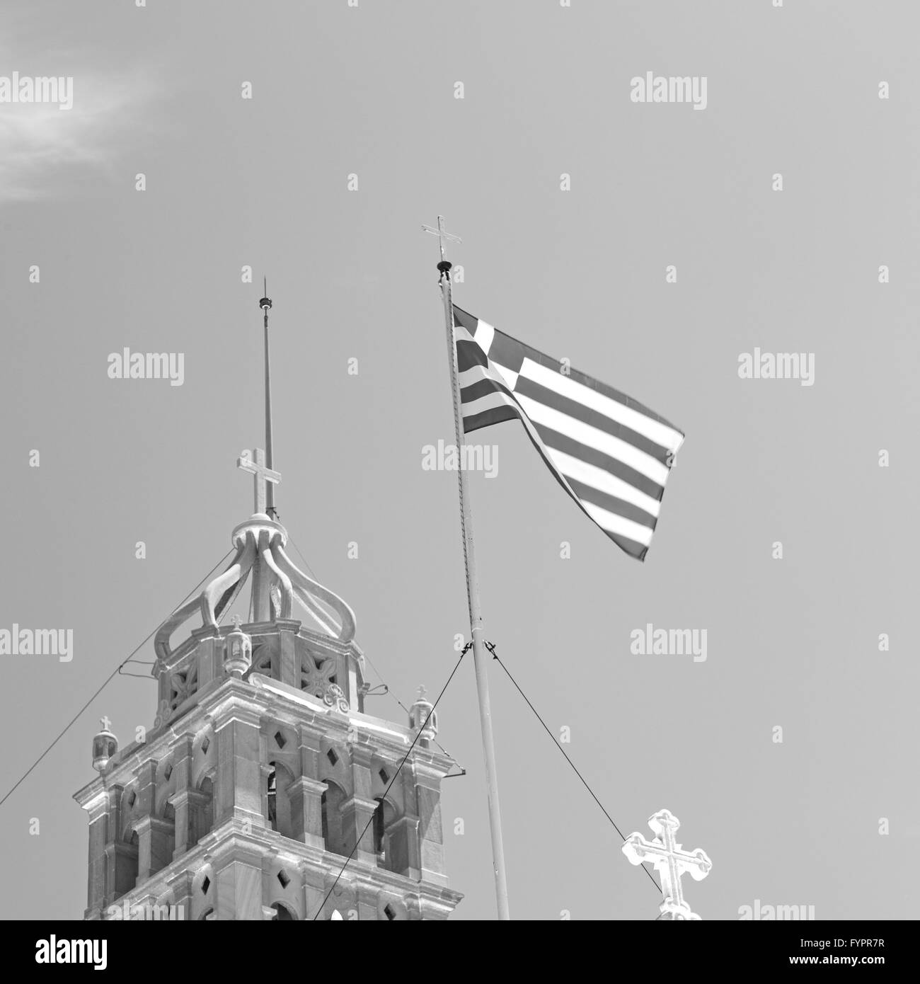 in paros cyclades greece flag Stock Photo - Alamy